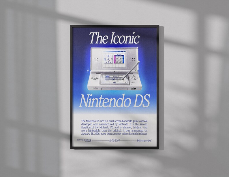 Retro Nintendo DS Poster | Poster Print | Vintage Style Poster | Wall ...