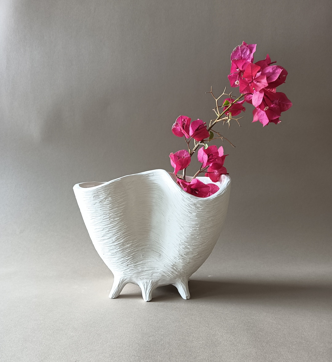 Handmade Ceramic Vase / Textured Vase / Decor Sculpture / - Etsy