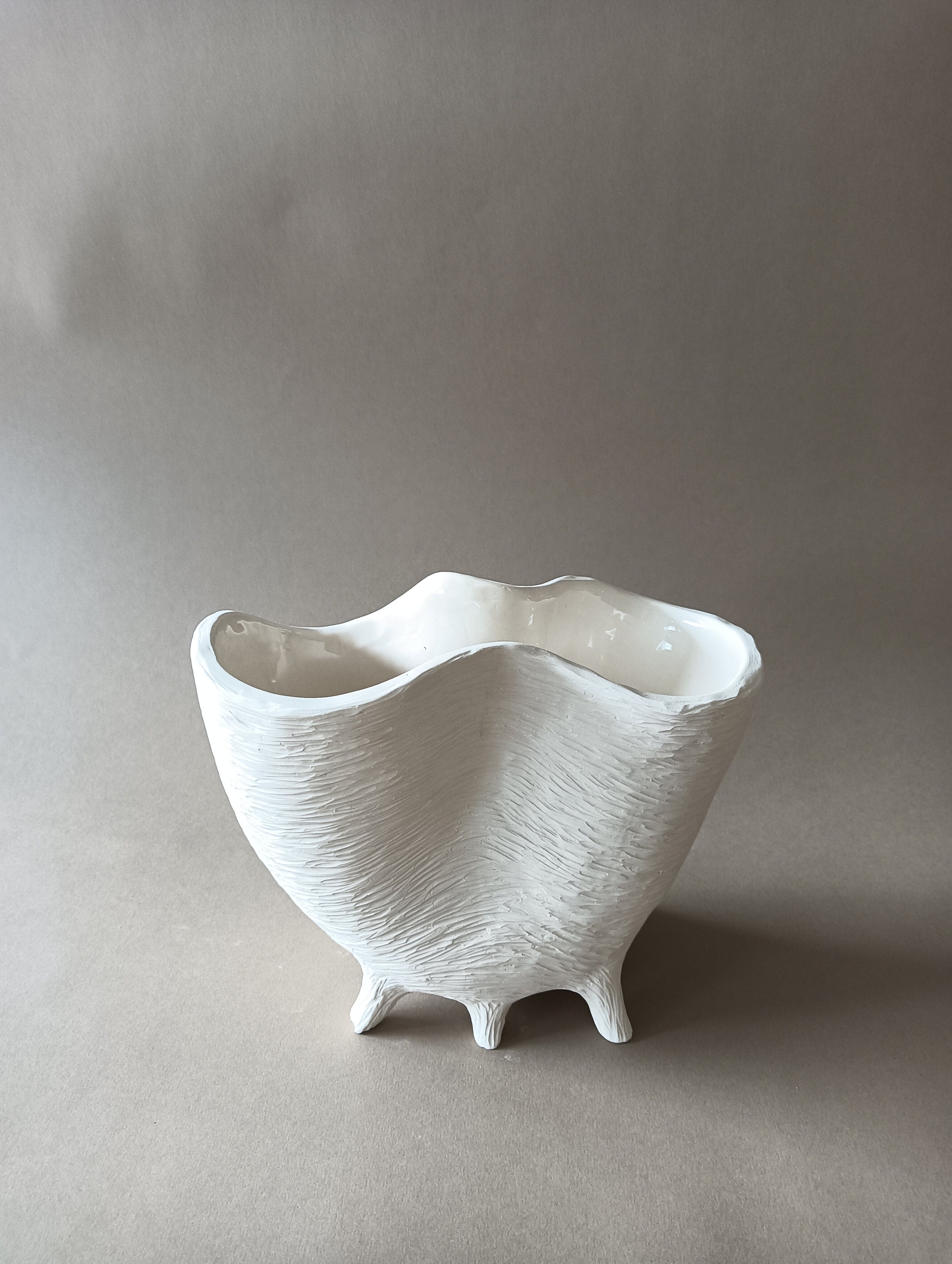 Handmade Ceramic Vase / Textured Vase / Decor Sculpture / - Etsy