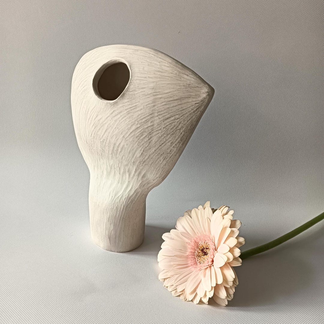 Handmade Sculpture Vase, With Exterior Texture and Central Hole ...