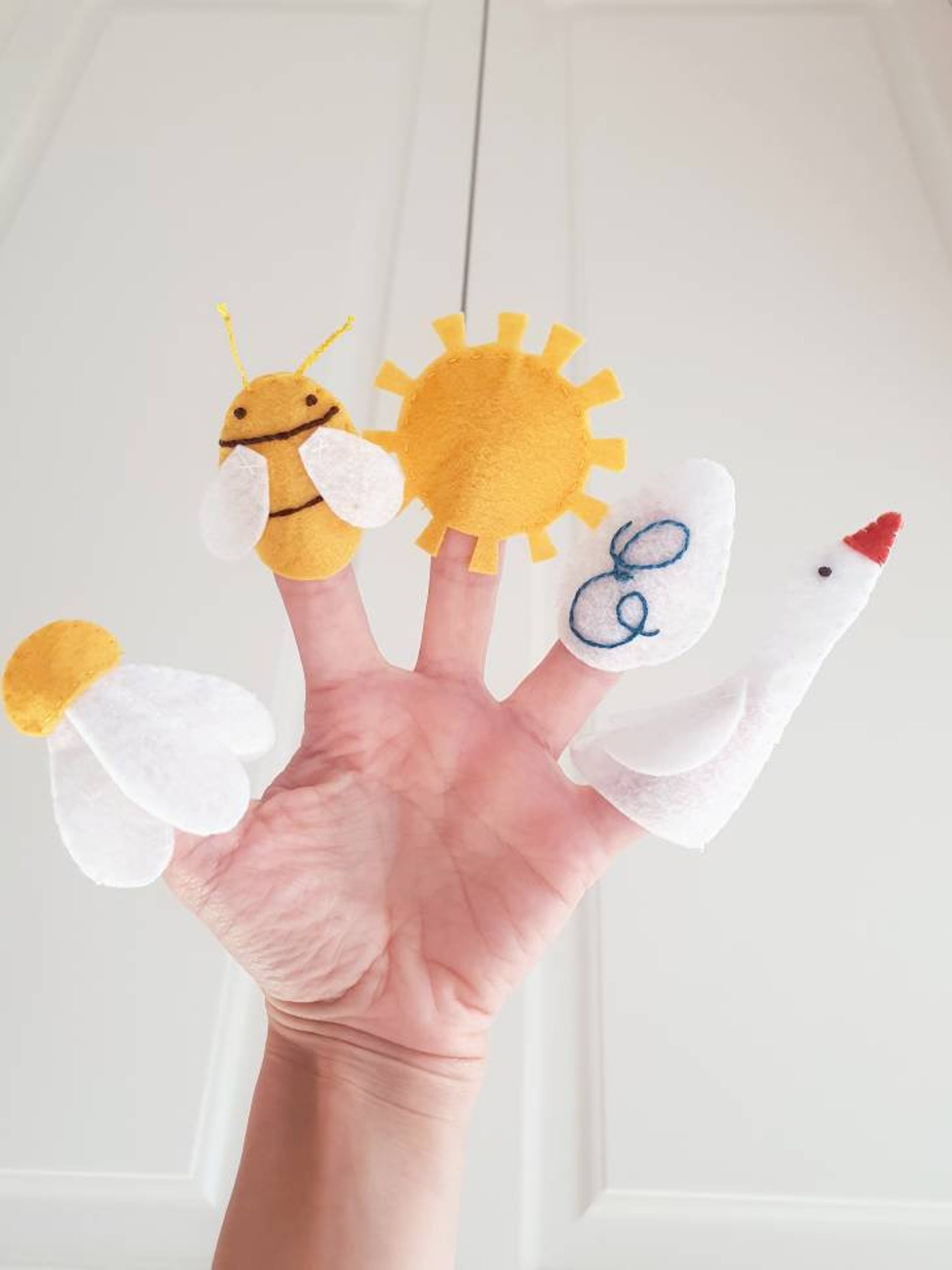 Felt Finger Puppets Set, Handmade Montessori Toys, Spring Puppet ...