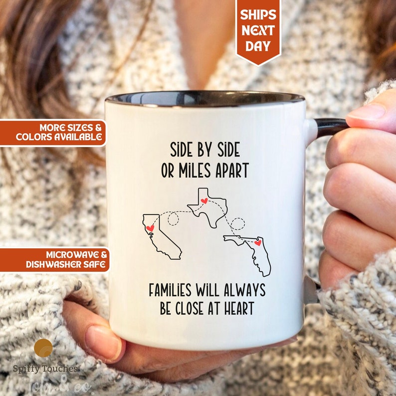 Long Distance Family Mug, Side by Side, Christmas Gift - Etsy UK