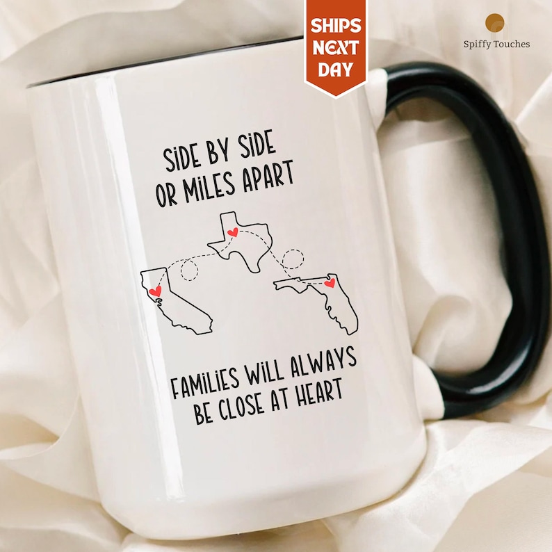 Long Distance Family Mug, Side by Side, Christmas Gift - Etsy UK