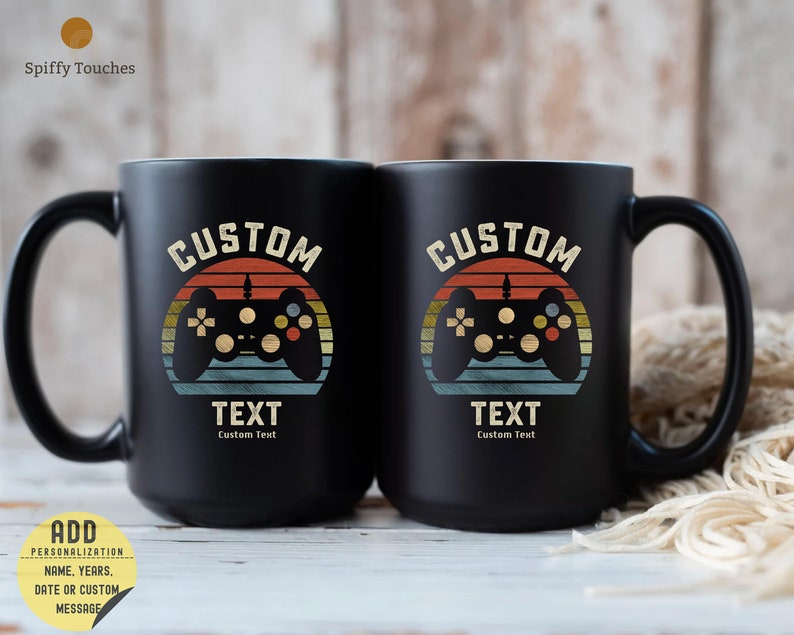 Personalized Gamer Coffee Mug: Retro Video Game Gift - Etsy