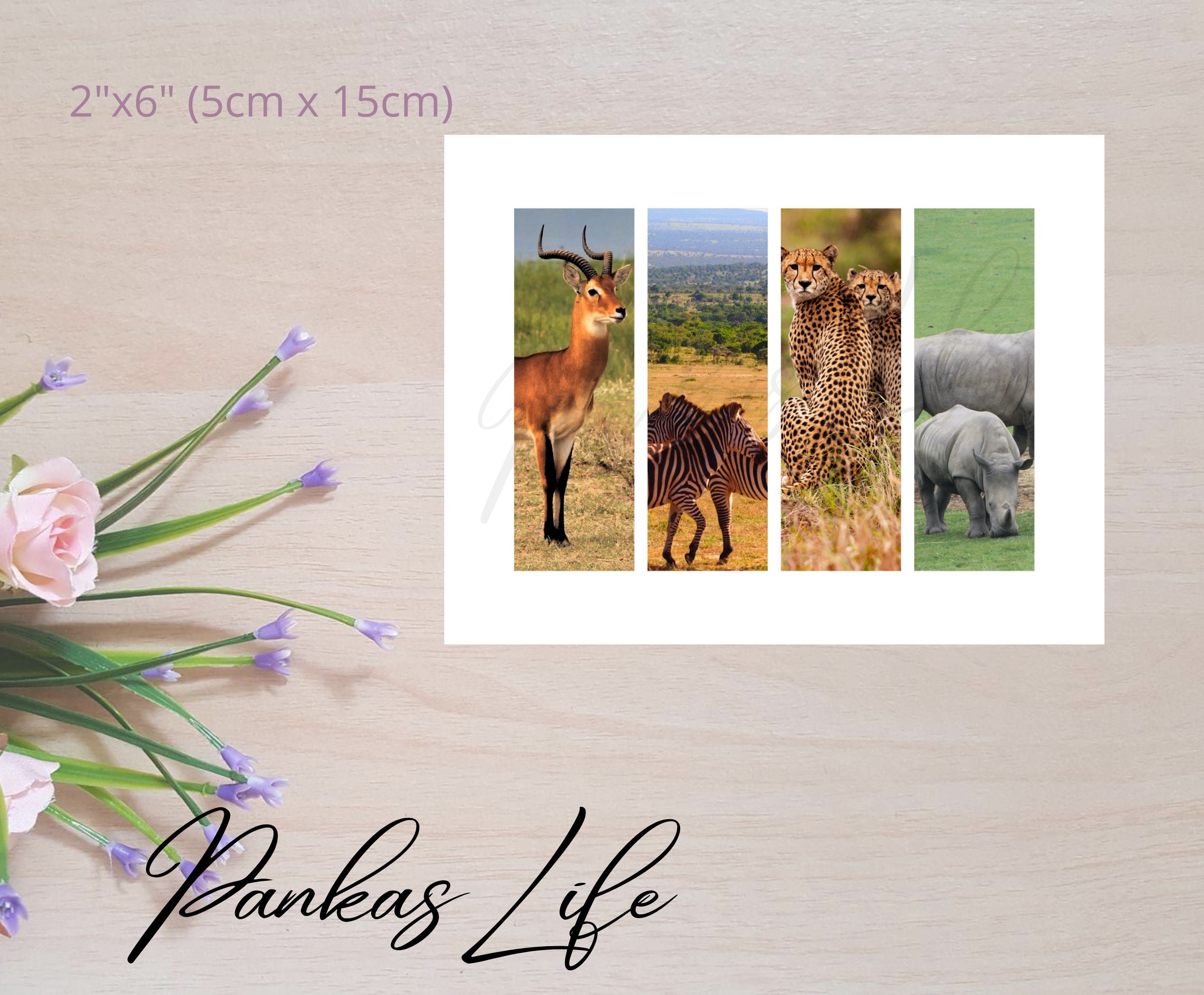 Safari Animals Printable Bookmarks for Gift Tags, Safari Nursery Decor ...