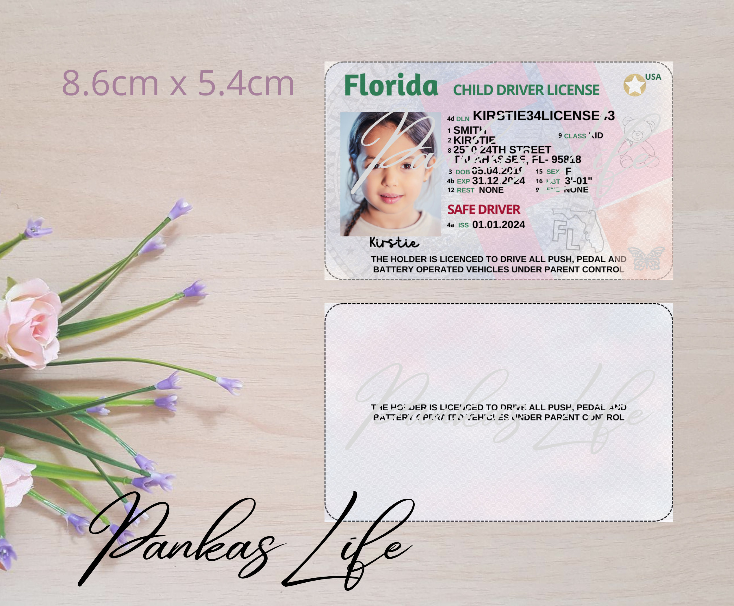 Pretend Play Usa Driver License for Kids, Florida Driving Licence ...