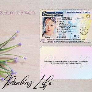 Pretend Play Usa Driver License for Kids, Pennsylvania Driving Licence ...