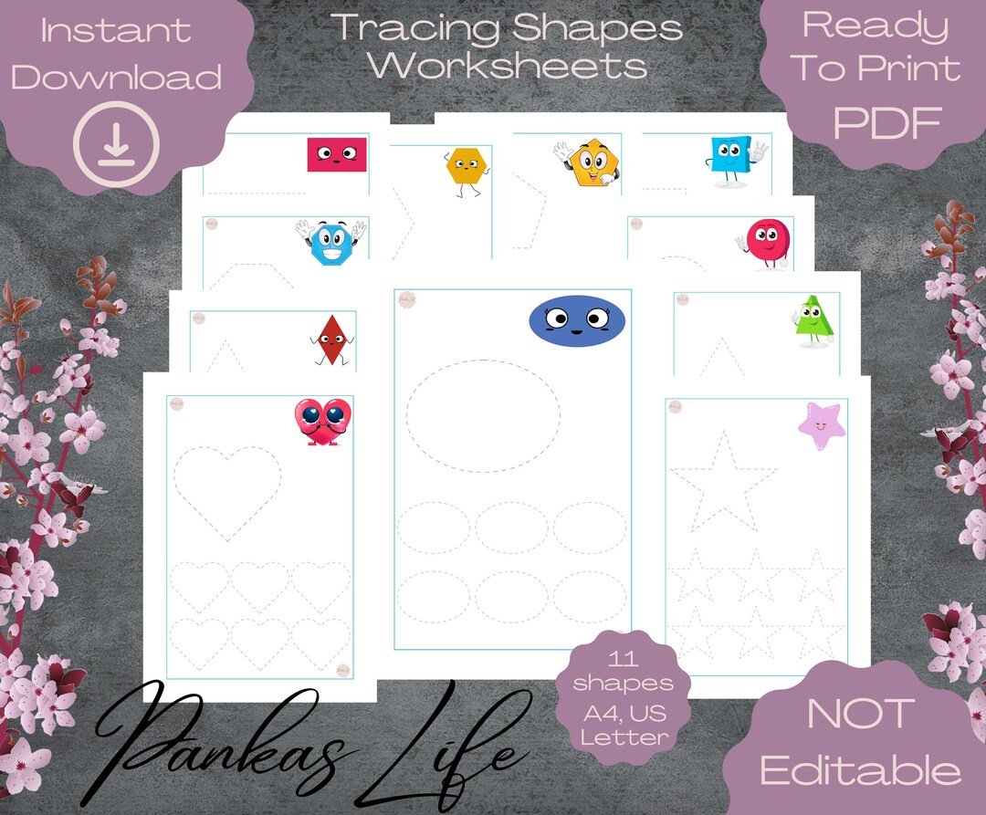 Printable Tracing Shape Worksheet for Kids, Fun and Educational ...