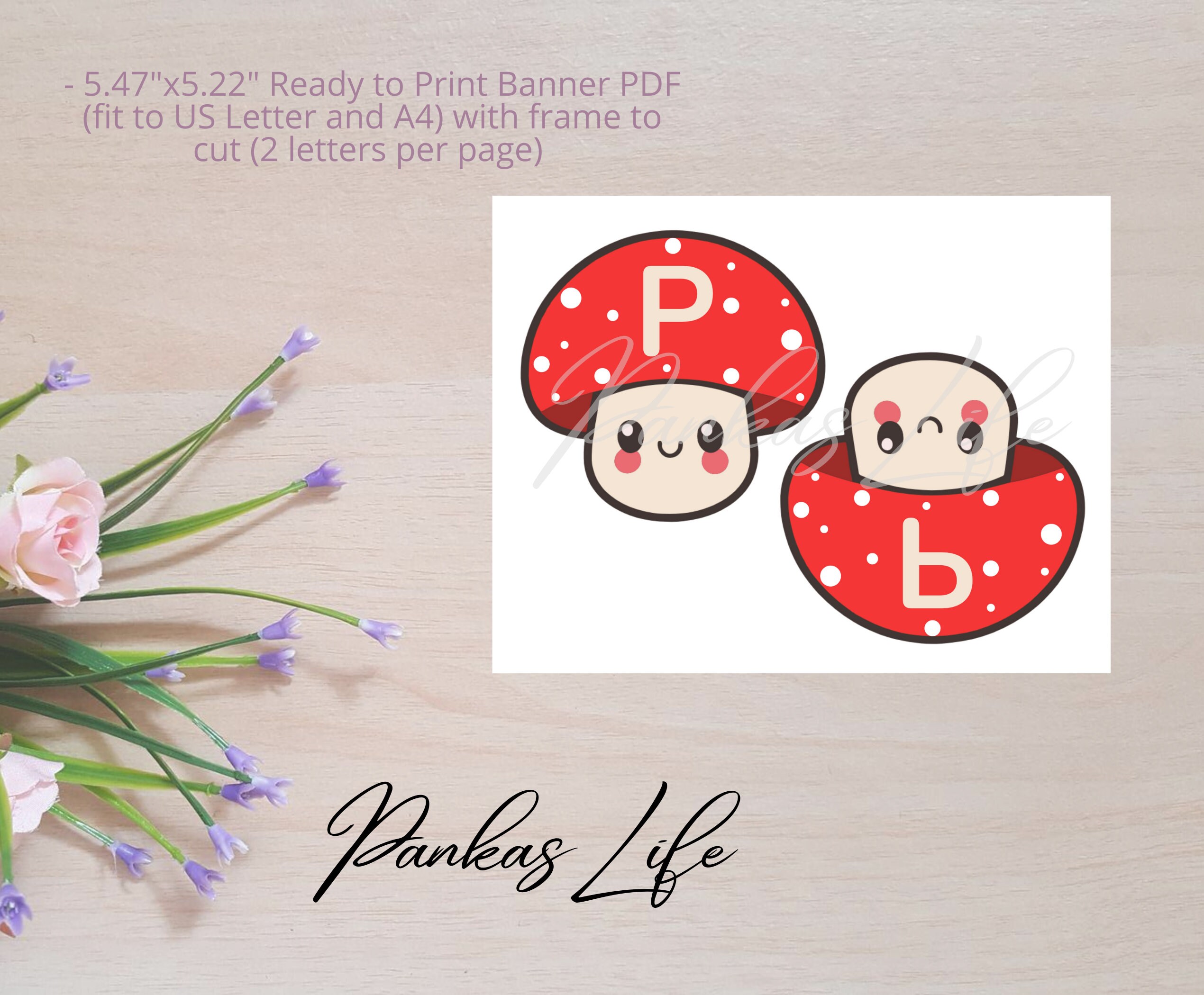 Mushroom Happy Birthday Banner, Printable Mushroom Birthday Decorations ...