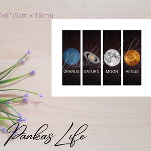 Printable Solar System Planets Bookmark Set Space Digital Bookmark Back ...