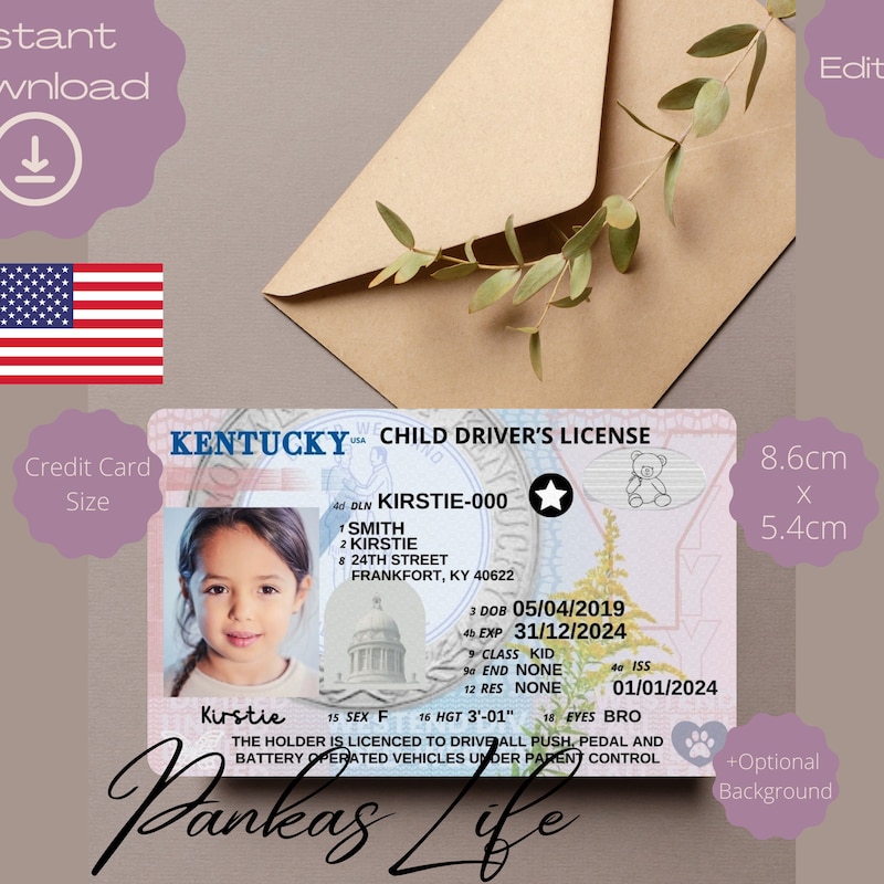 Kids Kentucky License - Etsy