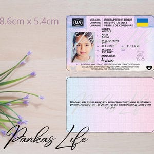 Ukraine Driving Licence for Kids, Ukrainian Pretend Play Driver Licence ...