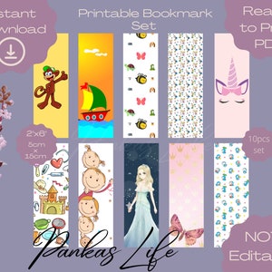 Buy Kids Printable Bookmark Set, Cute Page Markers, Book Lover Gift ...