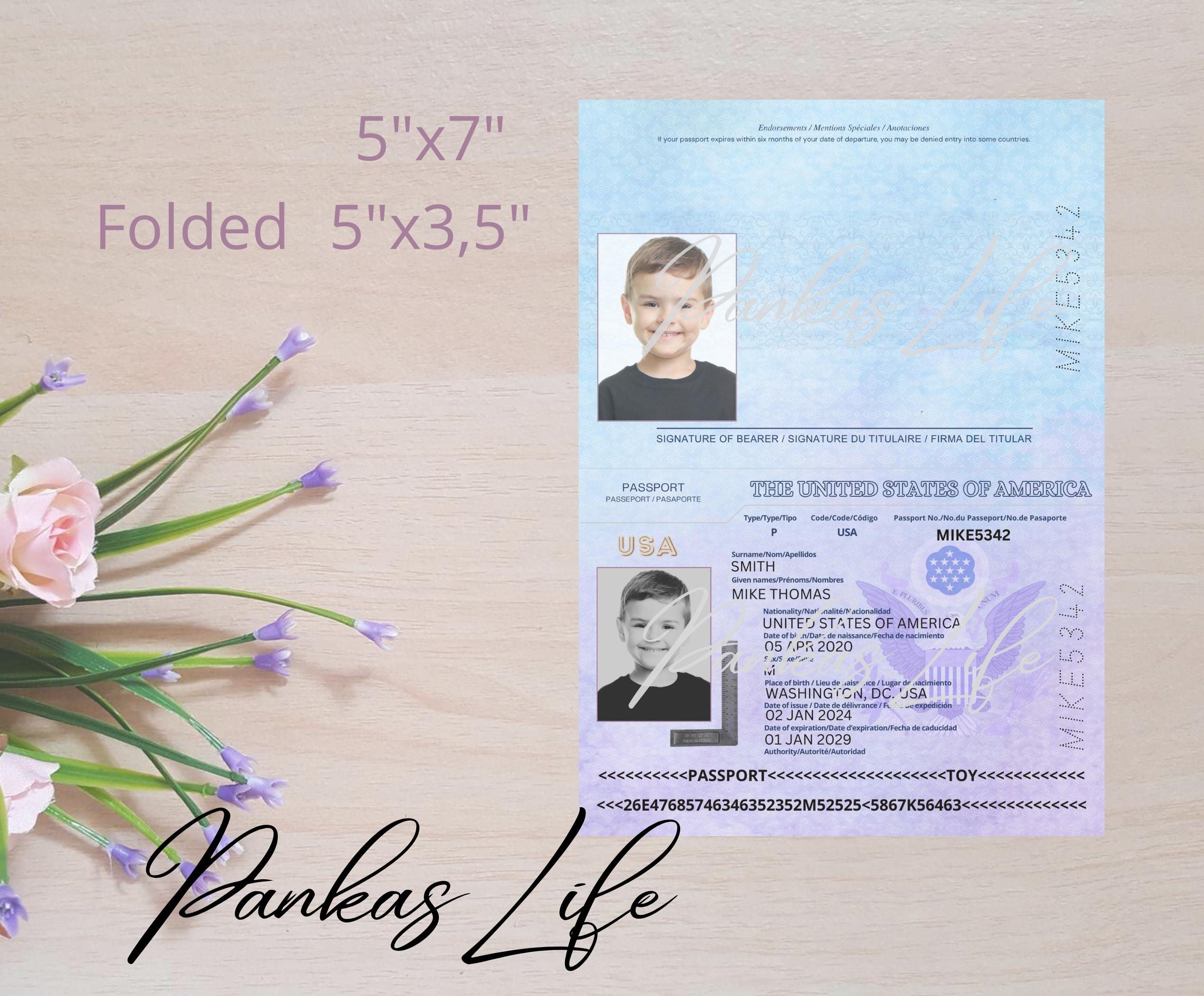 Editable Pretend Play US Kids Passport, Printable Passport Cover ...