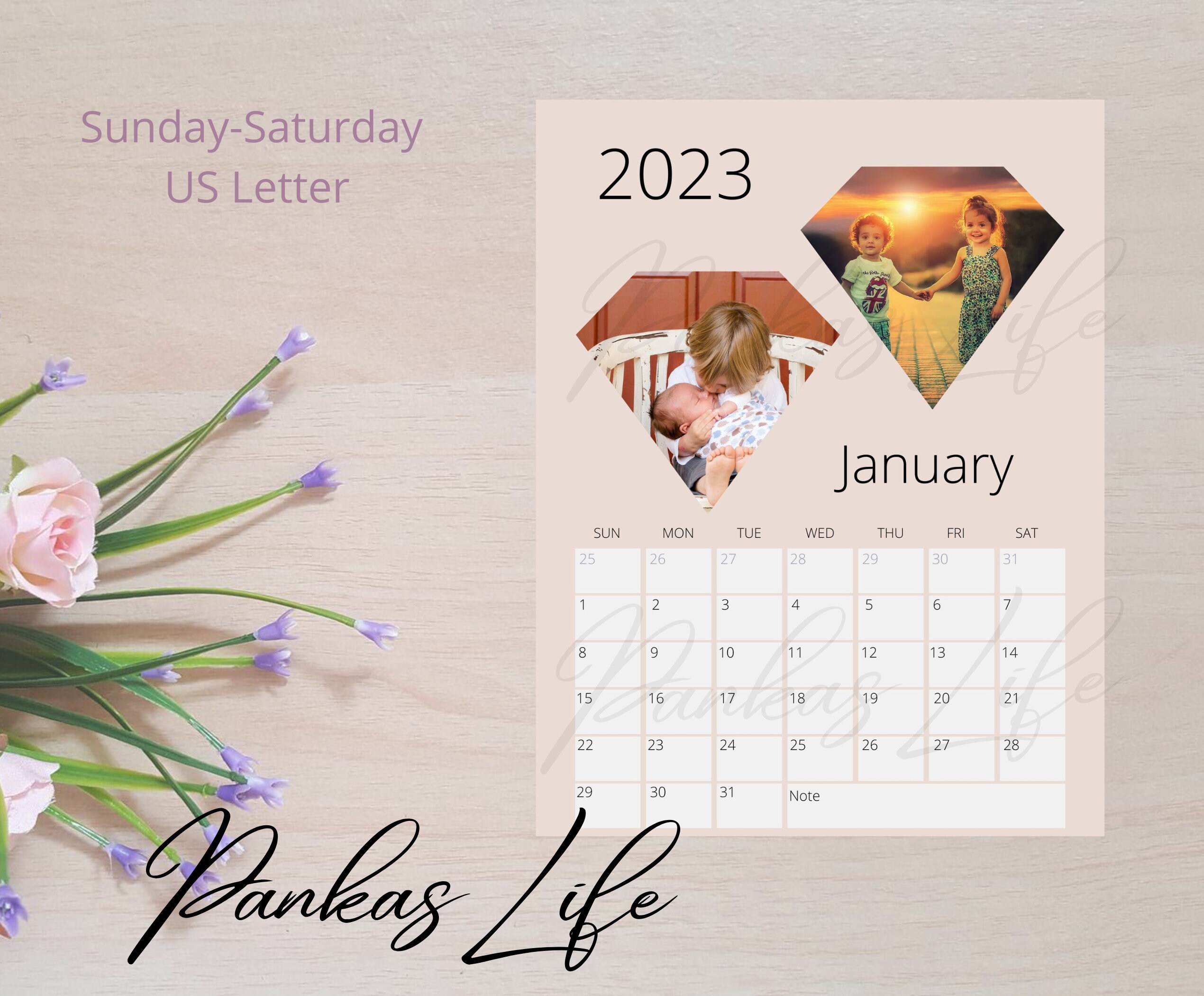 Printable Calendar 2023 Editable Family Photo Calendar 2023 - Etsy