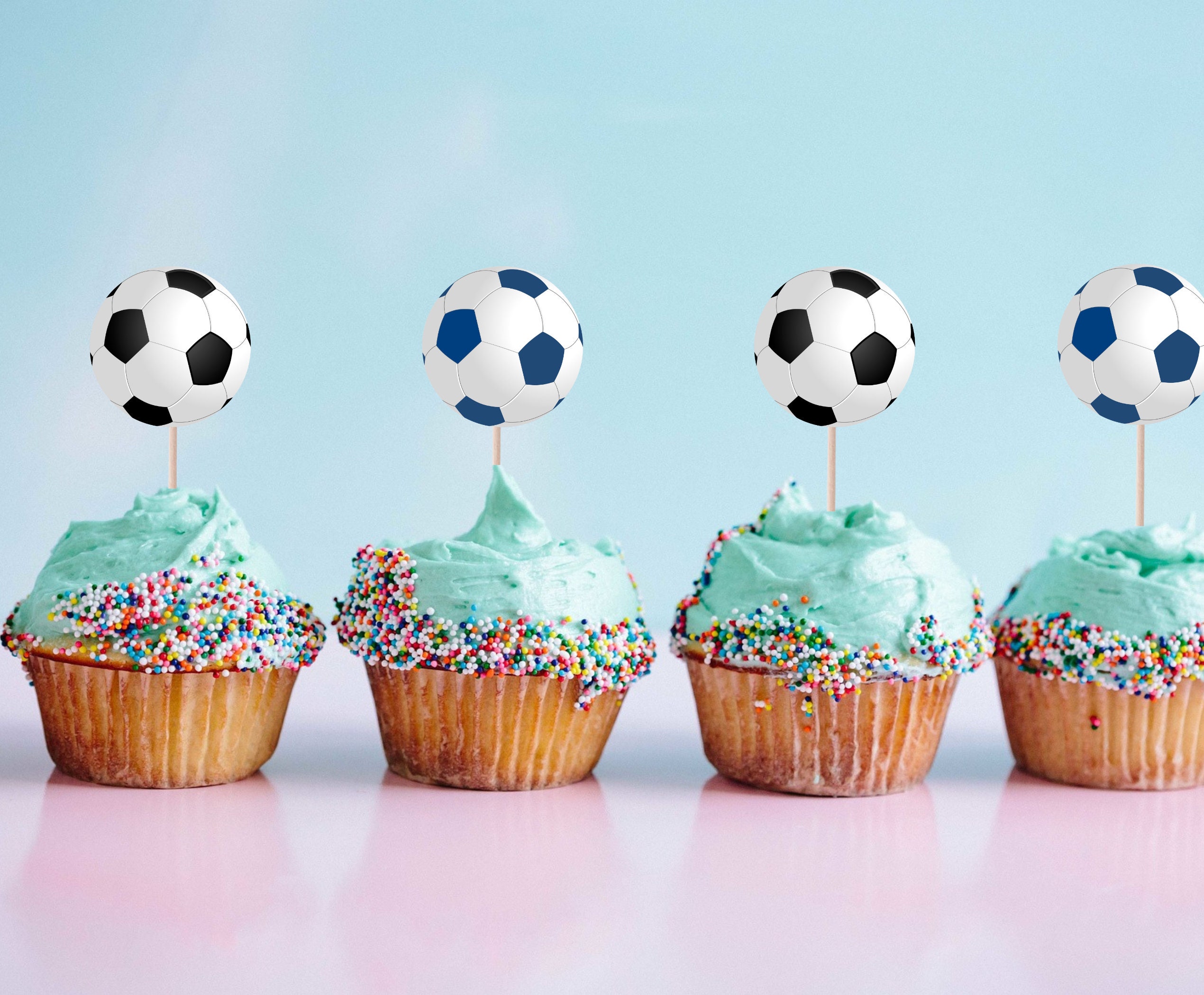 Football Soccer Cake Toppers Printable Football Party Decor Football ...
