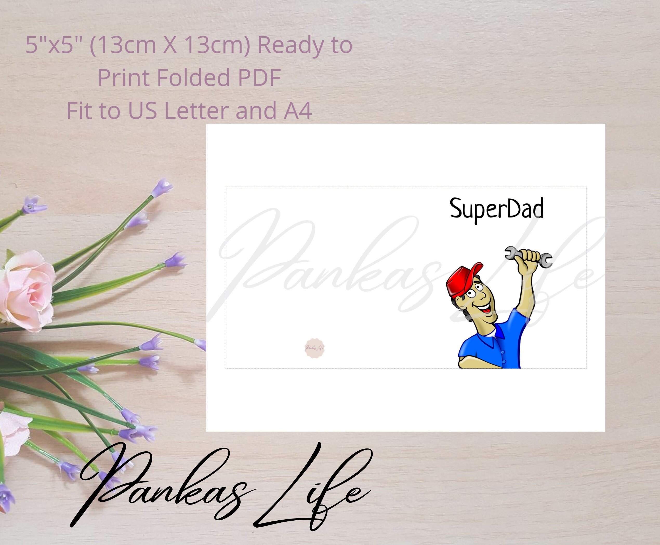 Printable Super Dad Card for Father's Day Dad's - Etsy
