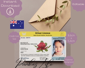 Editable Pretend Play Usa Driver License for Kids, California Driving ...