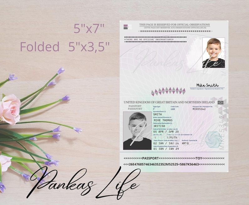 Editable Pretend Play British Kids Passport, Printable Passport Cover ...