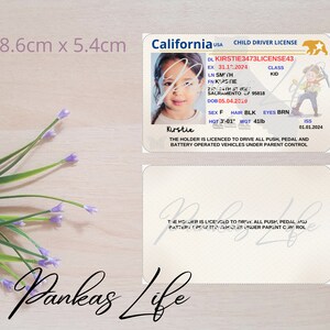 Editable Pretend Play Usa Driver License for Kids, California Driving ...
