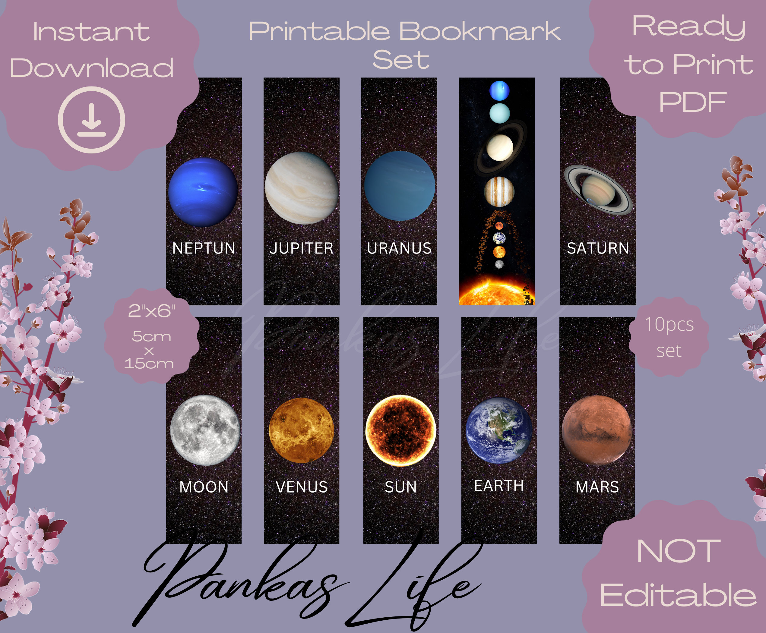 Solar System Printable Bookmark