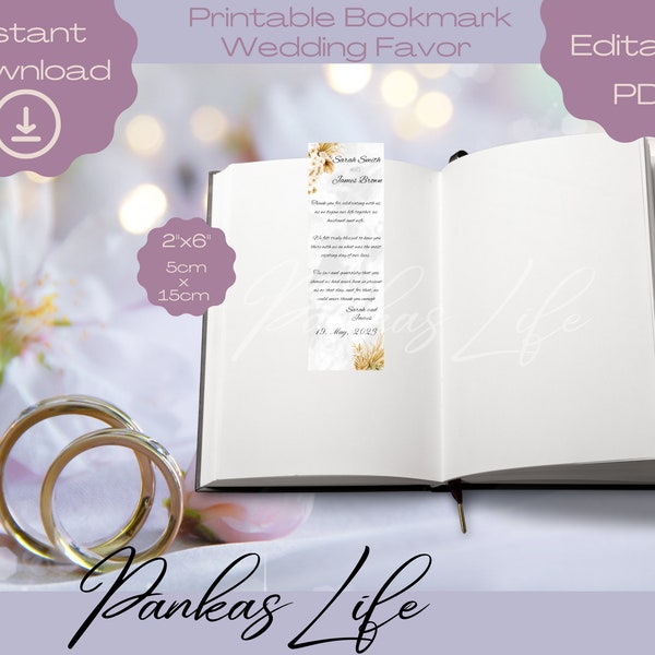 Wedding Bookmark - Etsy