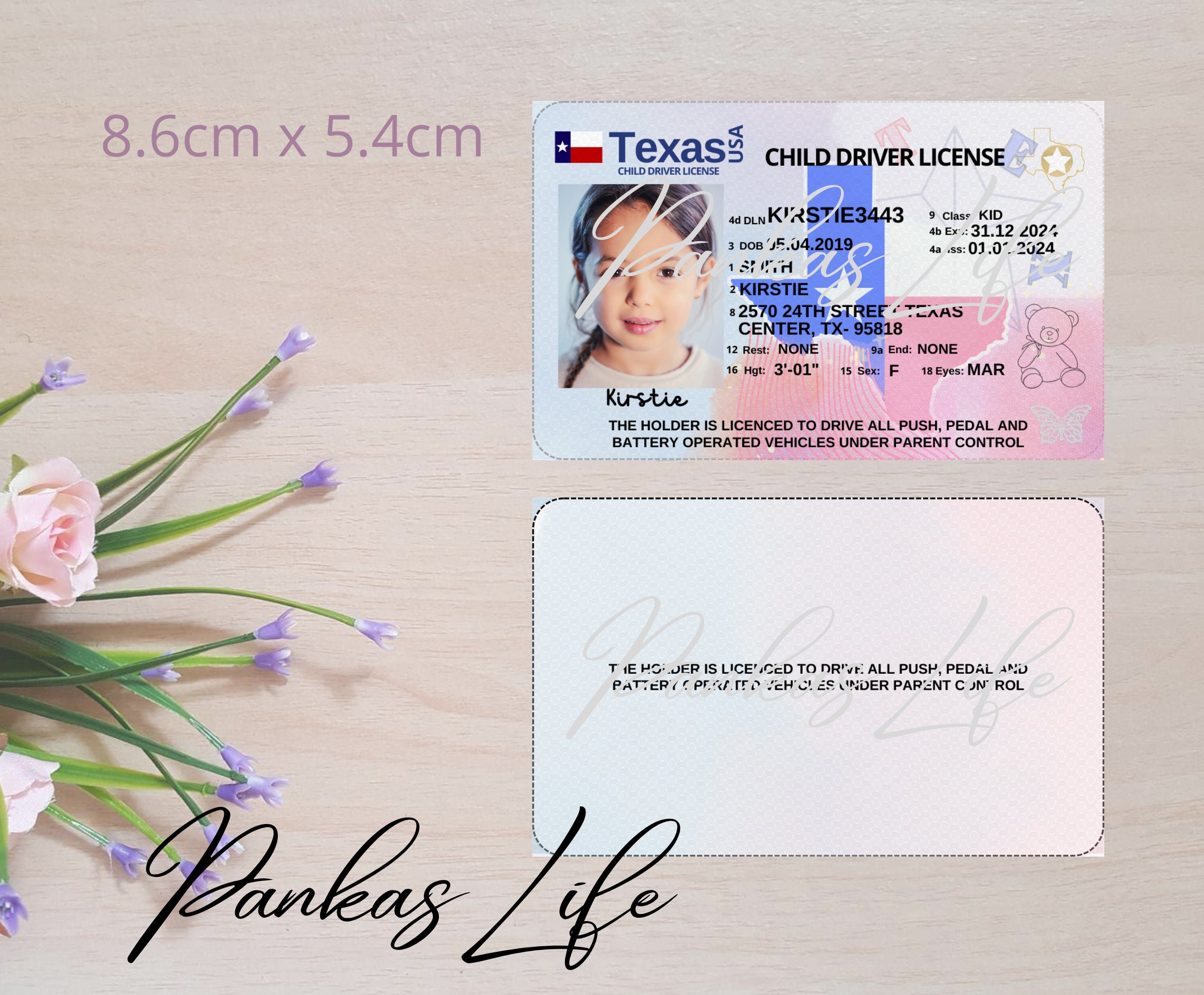 Pretend Play Usa Driver License for Kids, Texas Driving Licence ...