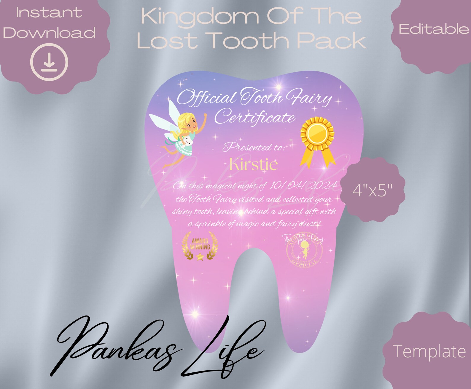 Editable Tooth Fairy Set, Tooth Fairy Letter, Pretend Play Certificate ...