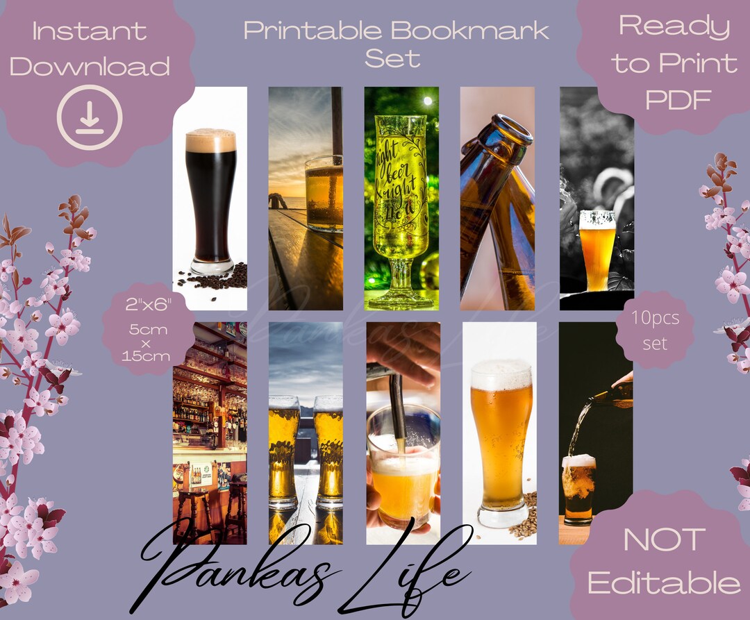 Printable Beer Bookmark Set for Beer Lovers, Beer Page Marker Gift - Etsy