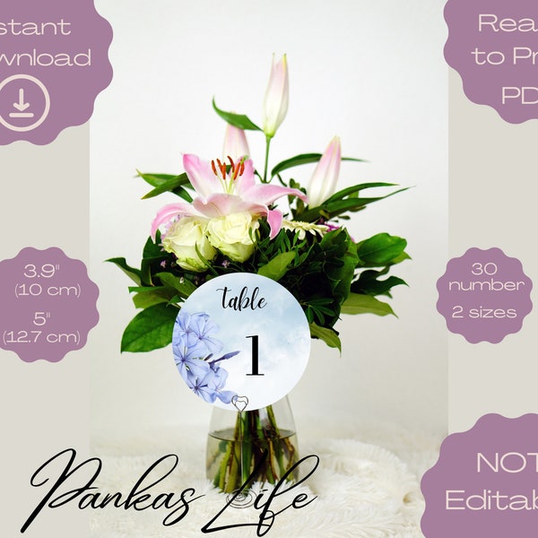 Circle Table Numbers - Etsy