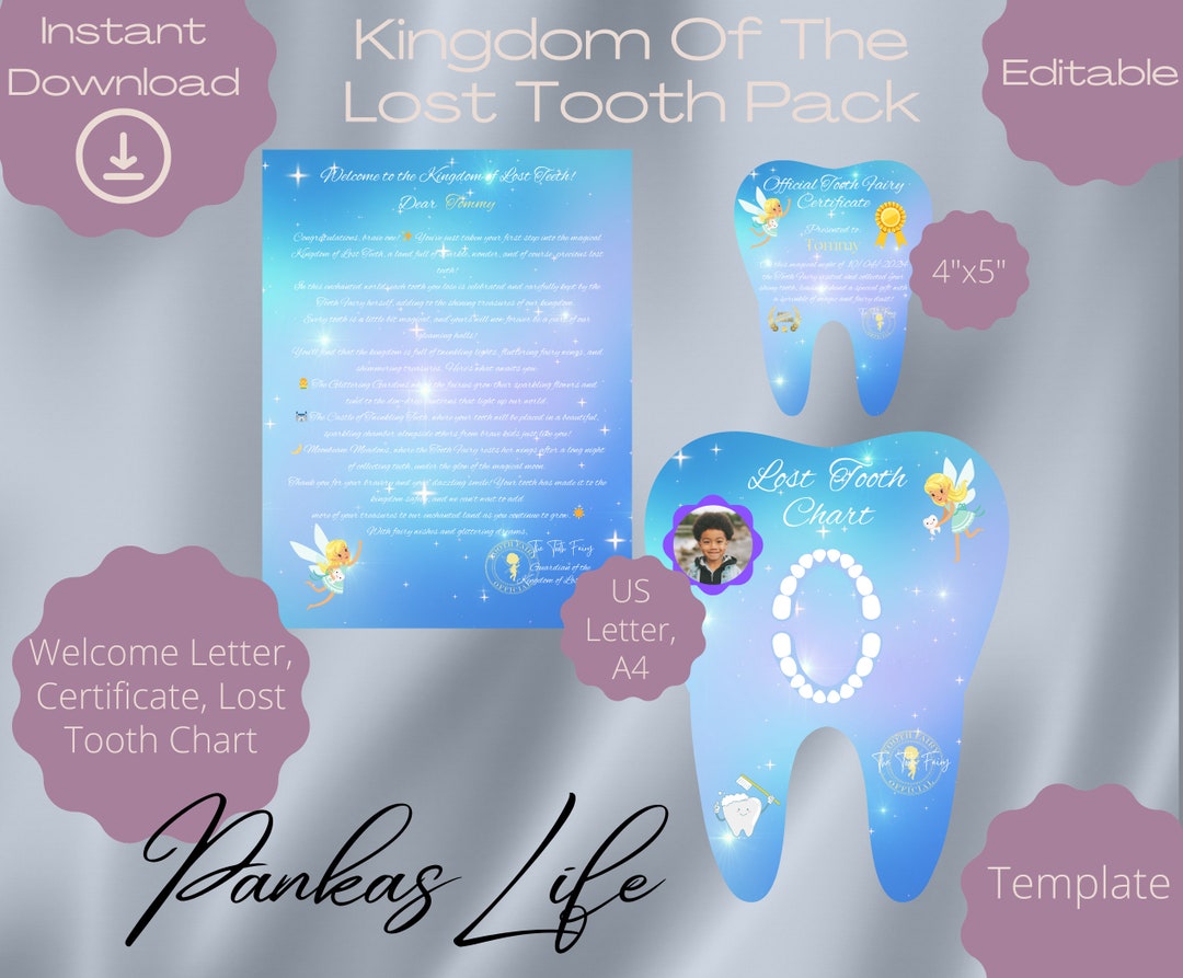 Editable Tooth Fairy Set, Tooth Fairy Letter, Pretend Play Certificate ...