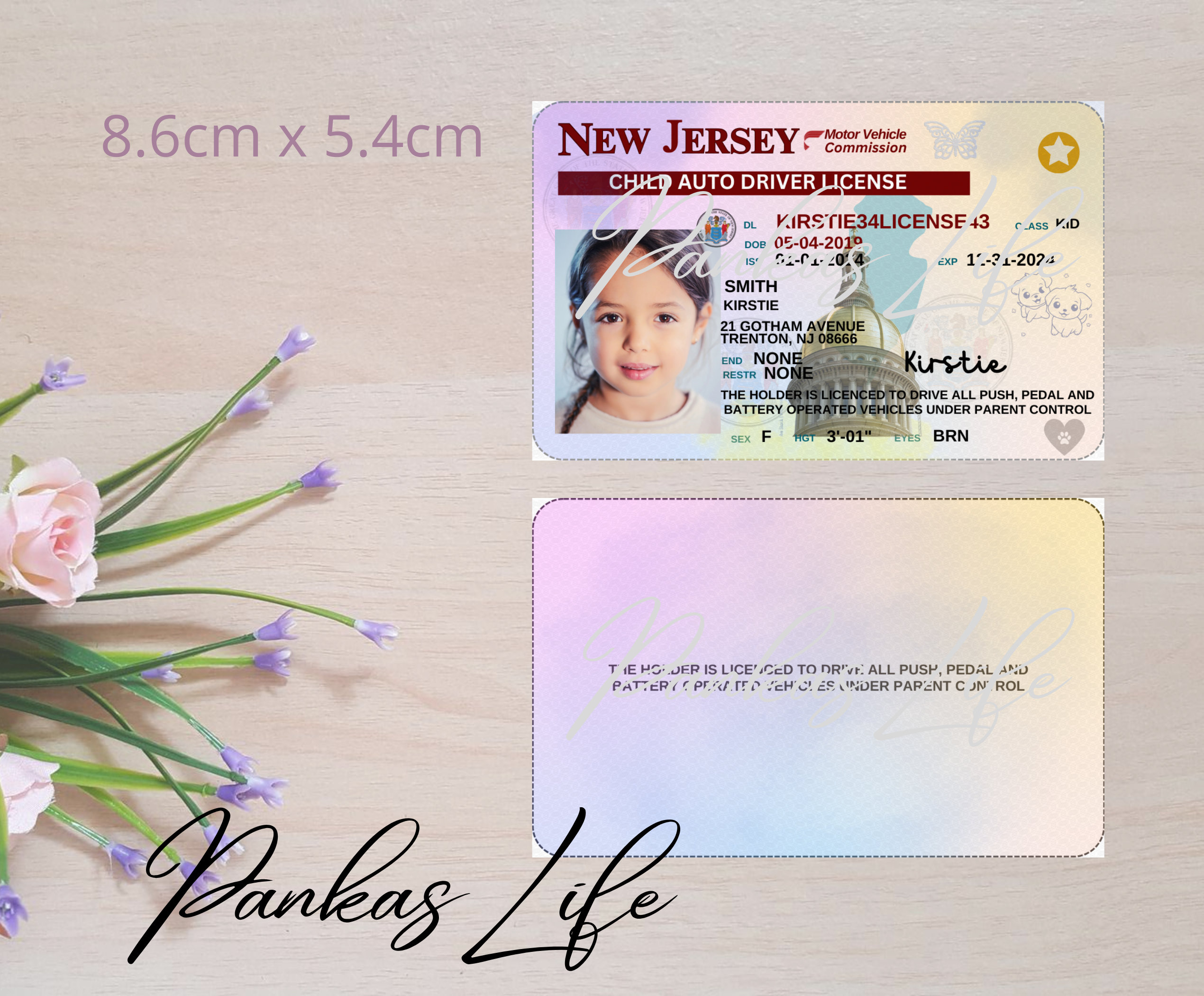 Pretend Play Usa Driver License for Kids, New Jersey Driving Licence ...