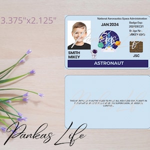 Editable Pretend Play Astronaut Id Badge for Kids, Novelty ID Card ...