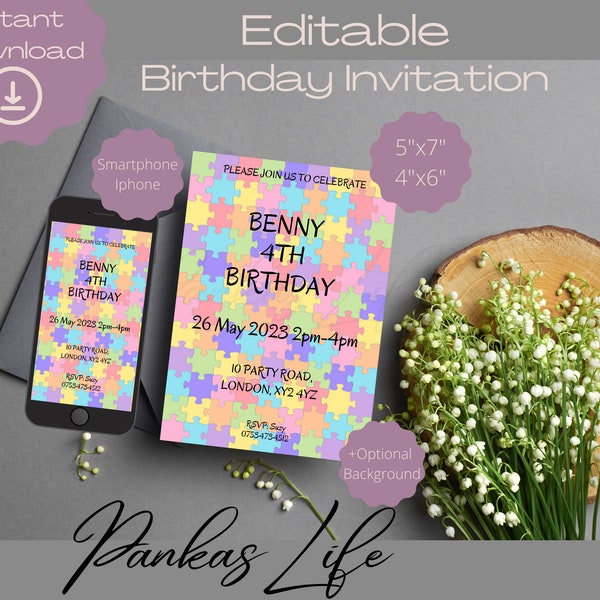 Puzzle Invitation - Etsy