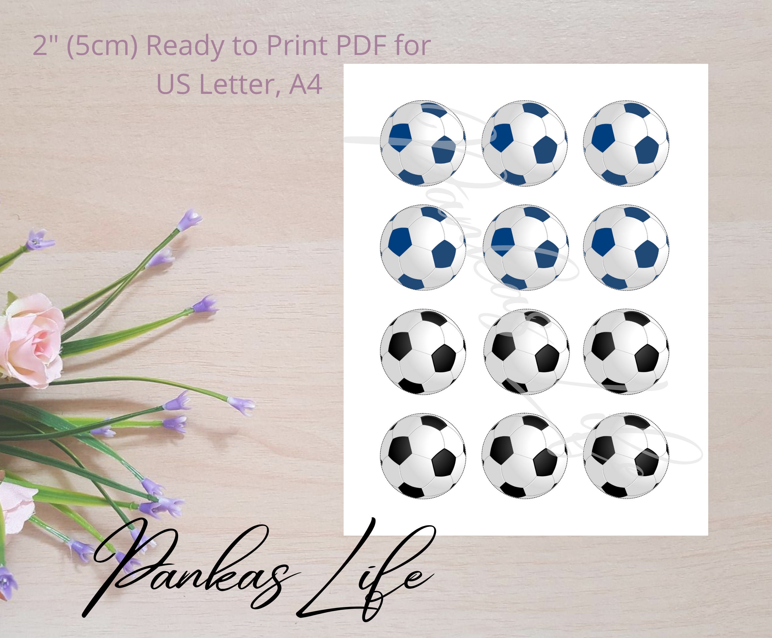 Football Soccer Cake Toppers Printable Football Party Decor Football ...