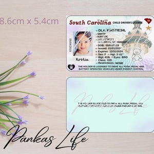 Pretend Play South Carolina Driver License for Kids, US Driving Licence ...
