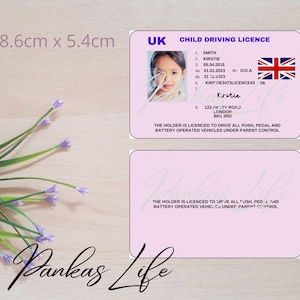 Editable Pretend Play UK Driver Licence for Kids, Driving Licence ...