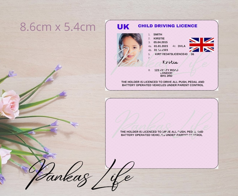 Editable Pretend Play UK Driver Licence for Kids, Driving Licence ...