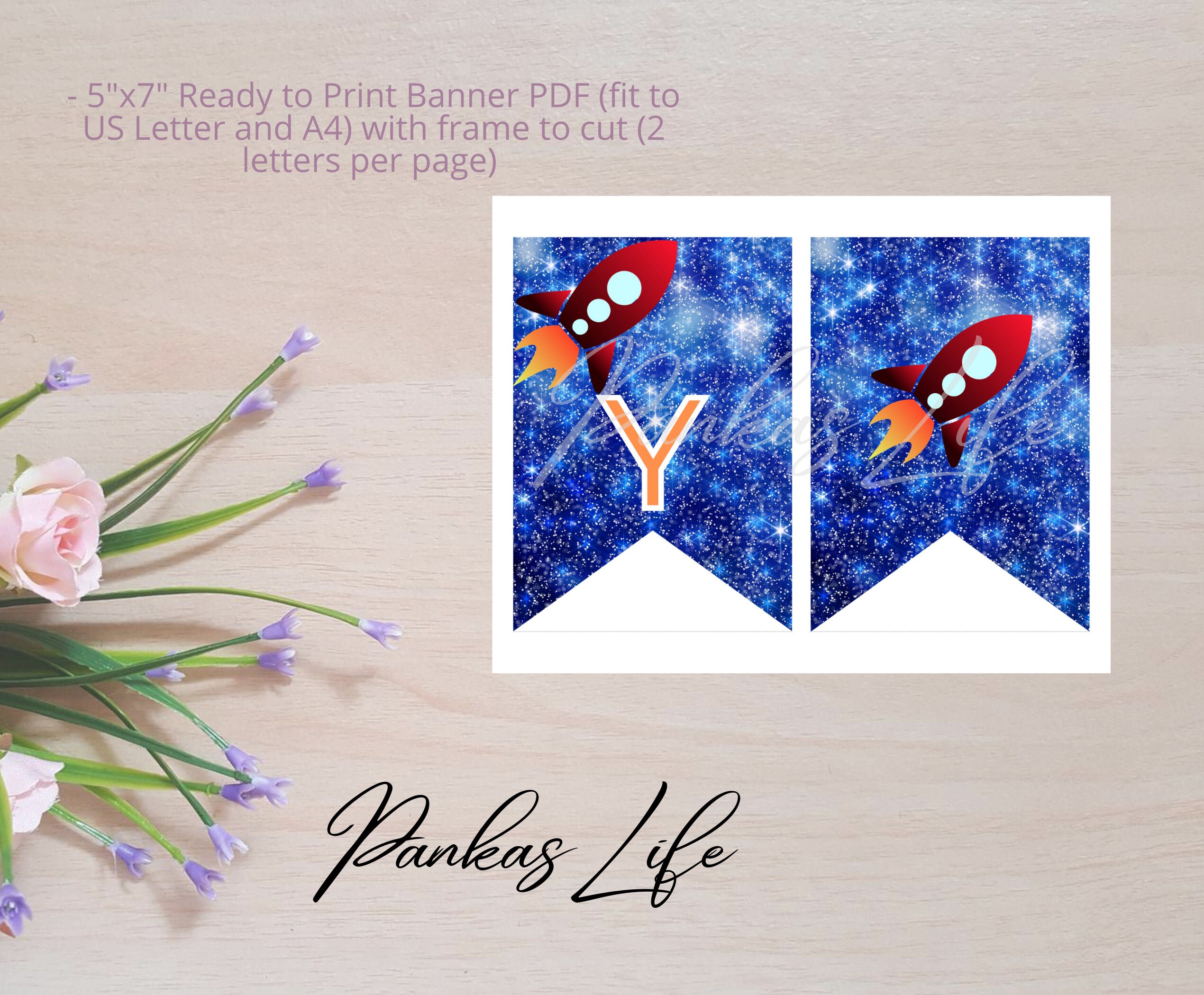 Rocket Space Happy Birthday Banner, Printable Astronaut Birthday ...
