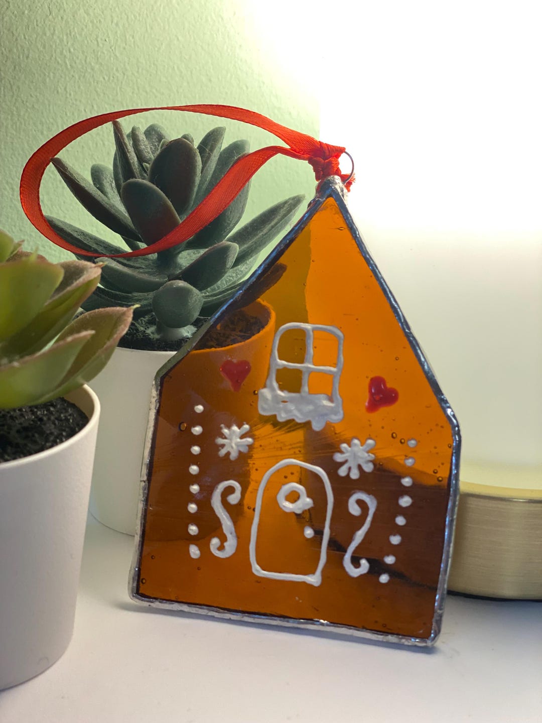 Stained Glass Gingerbread Ornament - Etsy