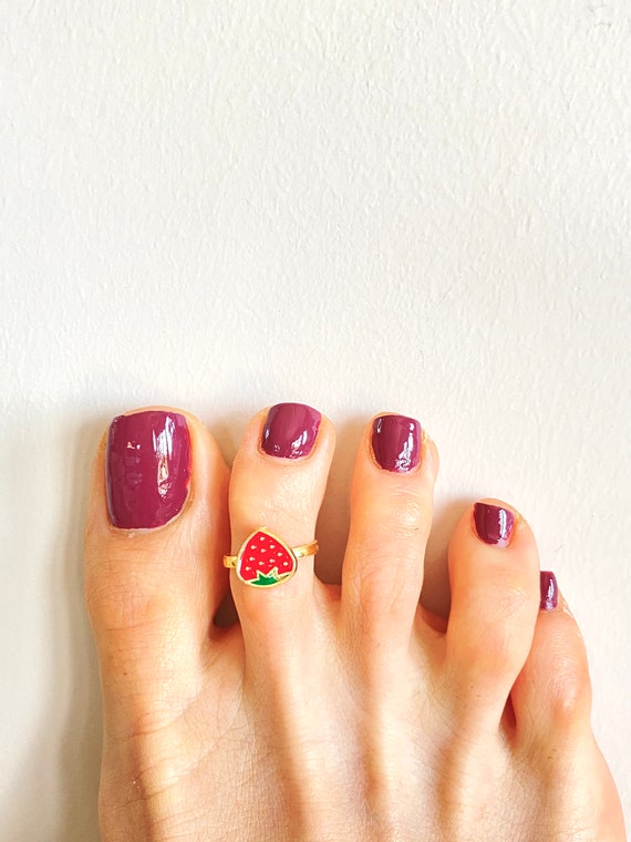 Gold Strawberry Toe Rings Toe Rings Adjustable Ring for - Etsy