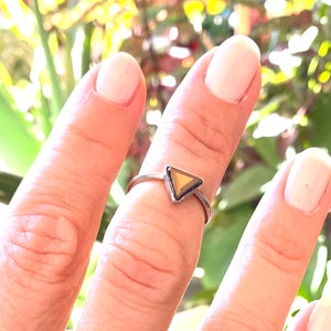 Yellow Glass Toe Rings, Silver Toe Ring Adjustable, Triangle Rings ...