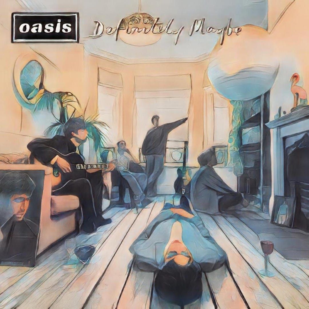 Retro Graphic of Oasis Definitely Maybe Png and Jpg - Etsy