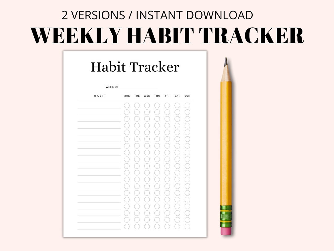 2022 Habit Tracker Digital Habit Tracker Goals Tracker Habit Tracker