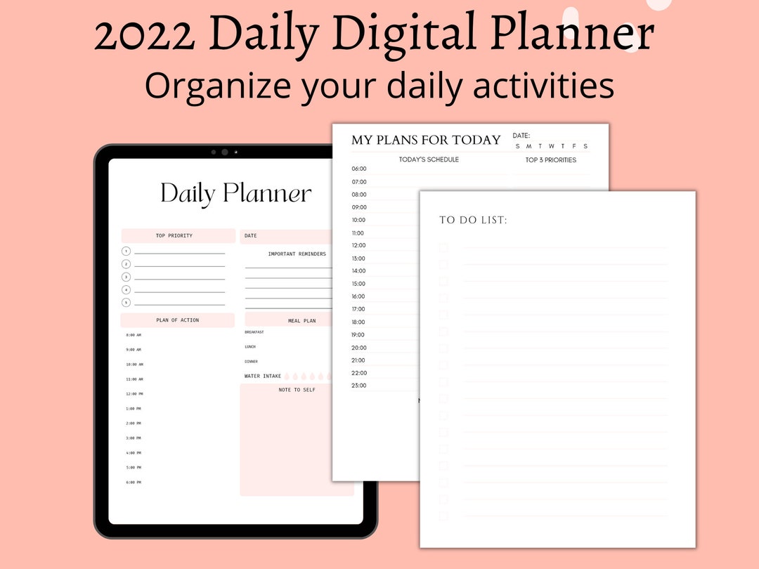 Digital Planner Template, Daily Digital Planner, Weekly Planner ...