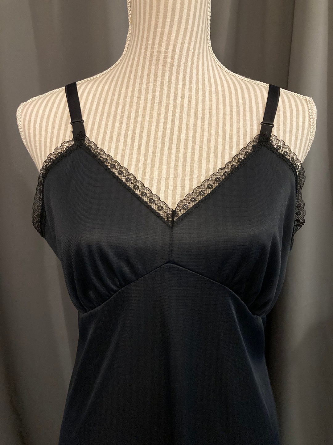 Vintage 1980s Pink Lady Black Slip/lingerie/negligee/teddy - Etsy