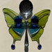 Large Butterfly Flying Spoon Suncatcher - Stained Glass Butterfly Wings ...