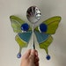 Large Butterfly Flying Spoon Suncatcher - Stained Glass Butterfly Wings ...