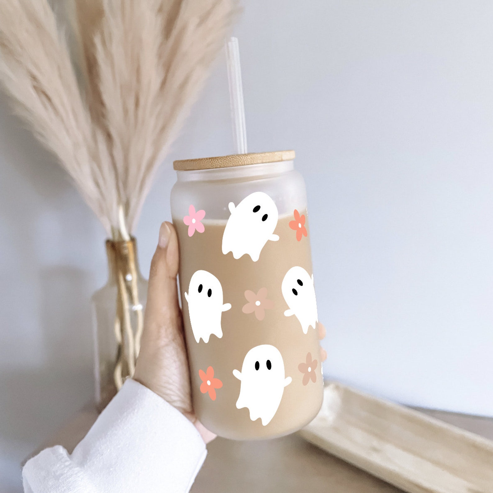 SWEET GHOSTS SVG | Libbey Cup Wrap | 16OZ Can Glass Wrap | Halloween ...