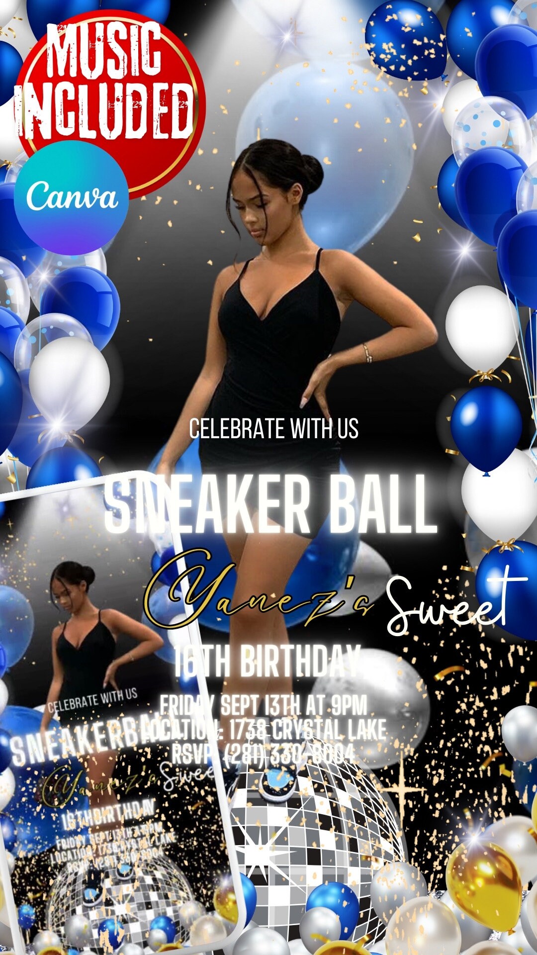 Pink Sneaker Ball Invitation Girl | Editable Birthday Party Flyer ...